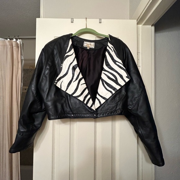 Jackets & Coats | Vintage Christian Lauren Leather Zebra Jacket | Poshmark
